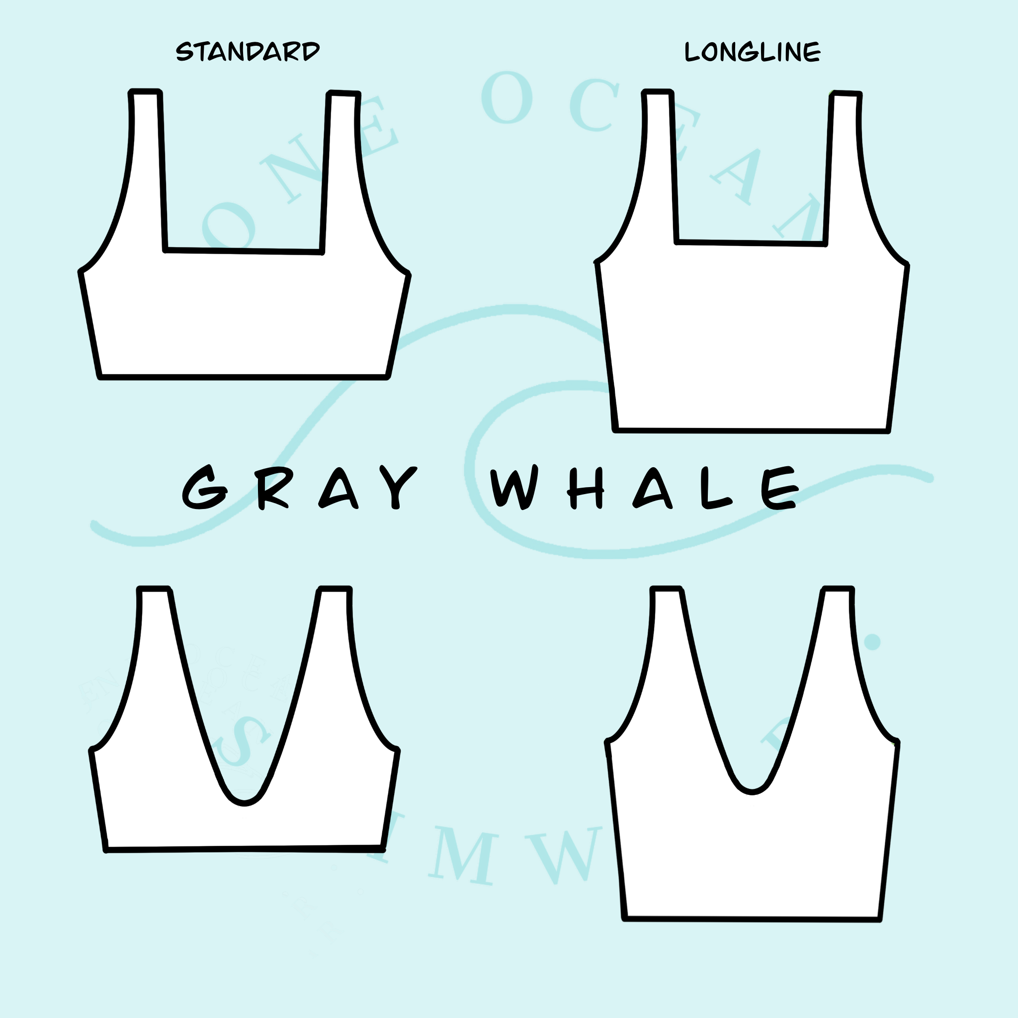 Gray Whale Reversible Top – One Ocean Swimwear